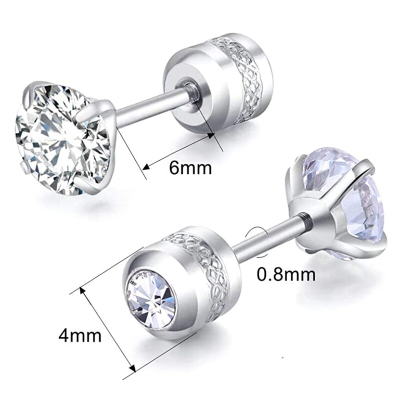 1 Pair 3-6mm Stud Earrings Set Hypoallergenic Doub... – Grandado
