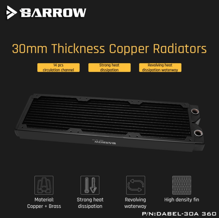 Barrow Koperen Radiator Case 360/240/120 Heatsink ... – Grandado