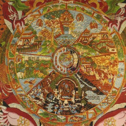 Tibetaanse Boeddhistische/Nepal/Gold Tapestry/Than... – Vicedeal