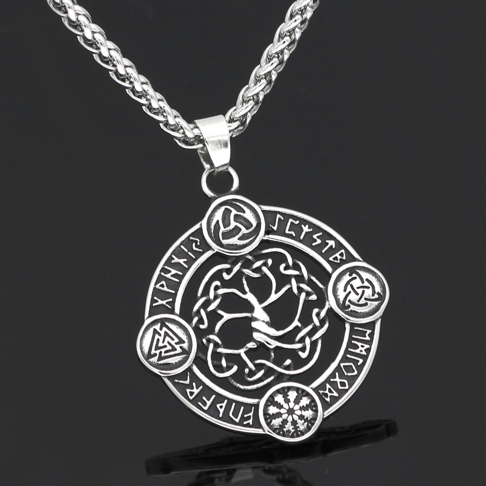 Rvs Viking Nordic Kompas Vegvisir Odin Amulet Hang... – Vicedeal