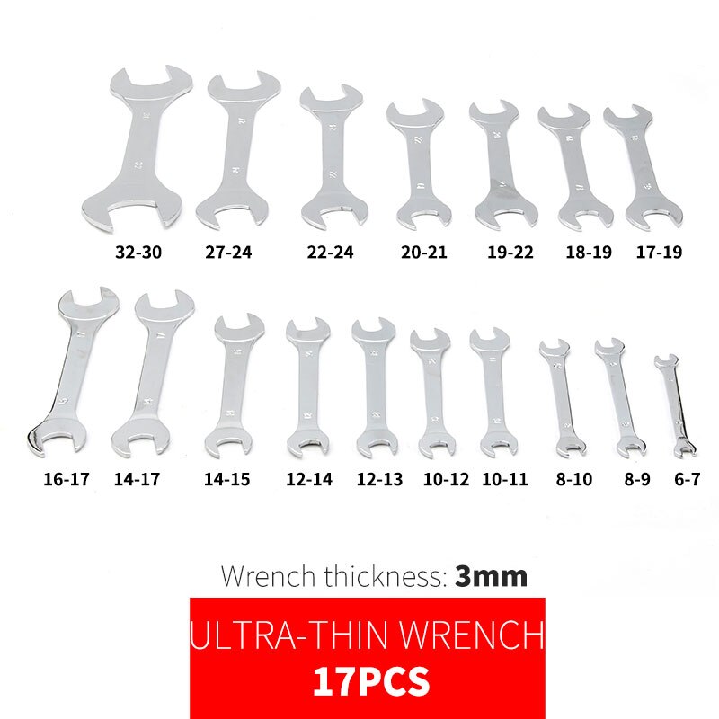 Thin Open End Wrench Set 3mm Ultra-thin Flat Wrenc... – Grandado