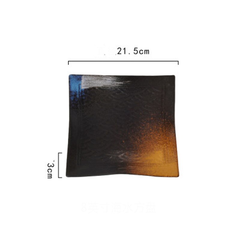 FANCITY Japanese retro ceramic square plate restau... – Grandado