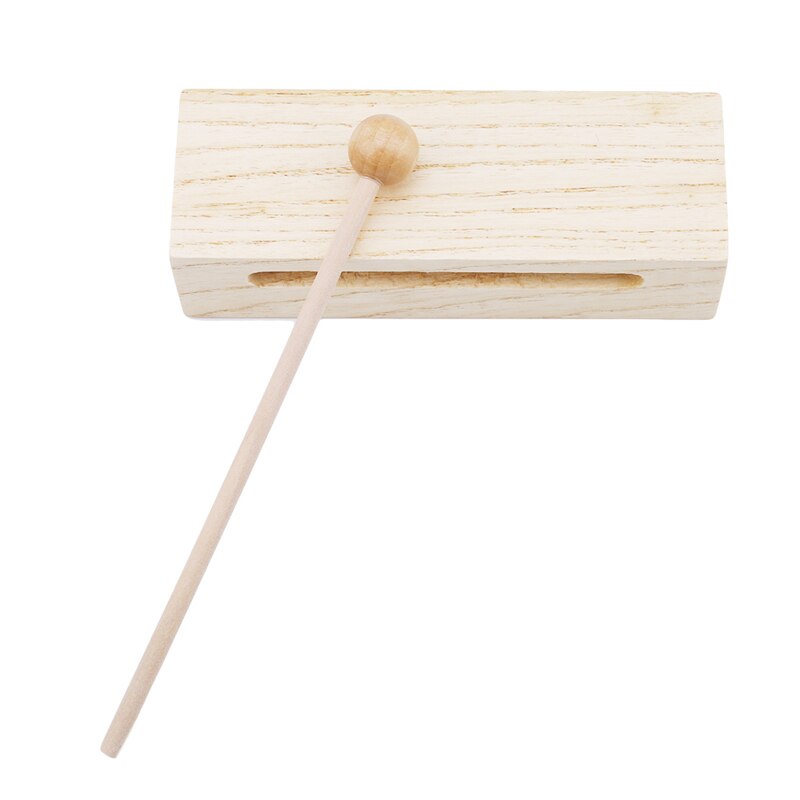 Wooden Percussion Block Woodblock With Mallet Exqu... – Grandado