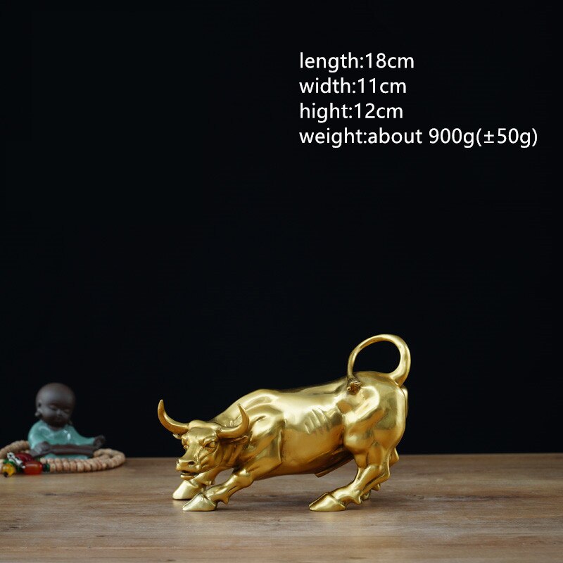 Statue de taureau en laiton Sculpture de bétail de... – Grandado