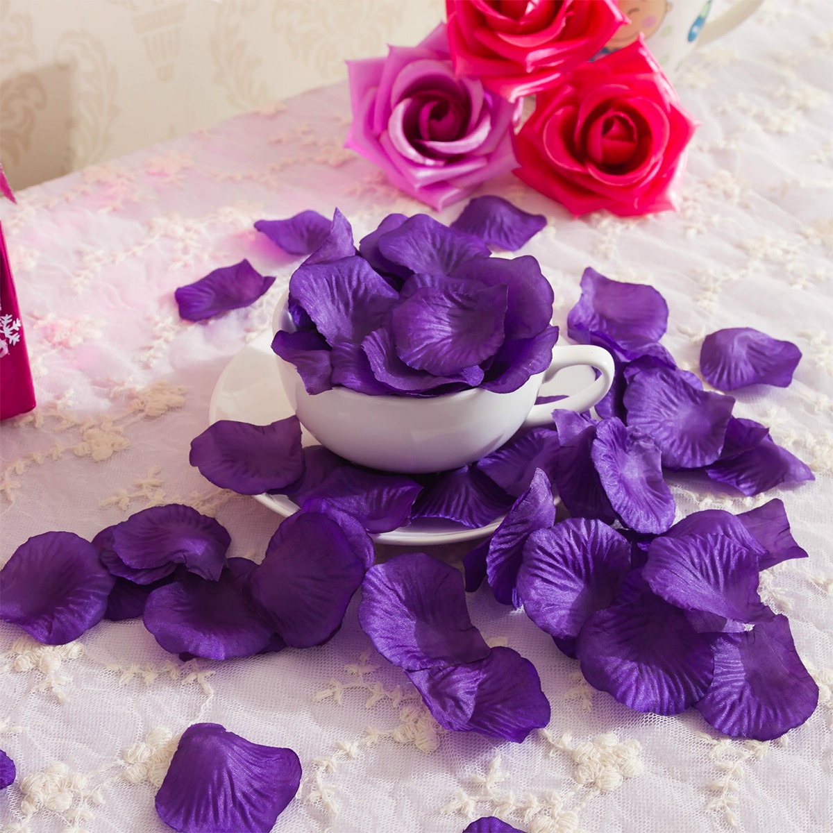 1000pcs Purple Silk Rose Petals Decorations for We... – Vicedeal