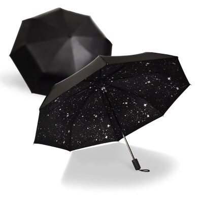 starry sky Sun umbrella Black coating UV Protectio... – Grandado
