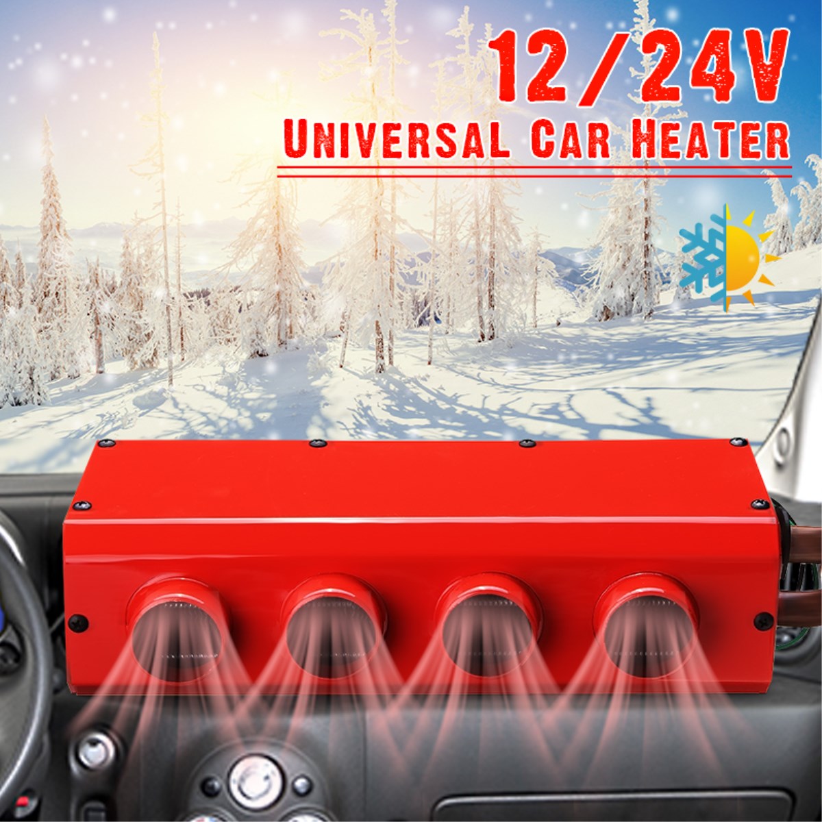 Protable Car Heater 12V/24V Low Noise Windscreen W... – Grandado