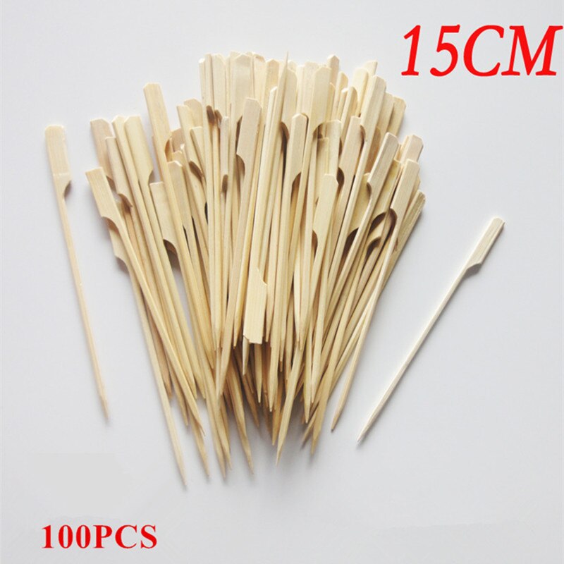 100pcs 15cm Bamboo Skewers Paddle Sticks For BBQ G... – Grandado