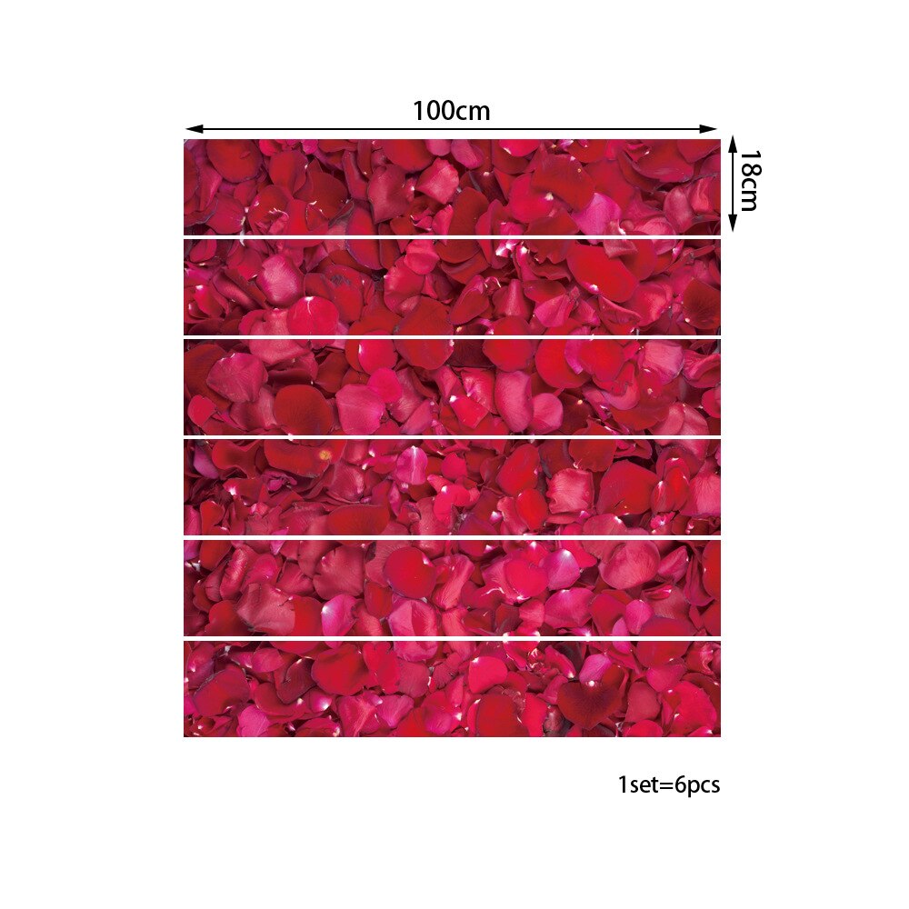 6pcs/set Rose Flowers Petal 3D Stairs Stickers Adh... – Grandado