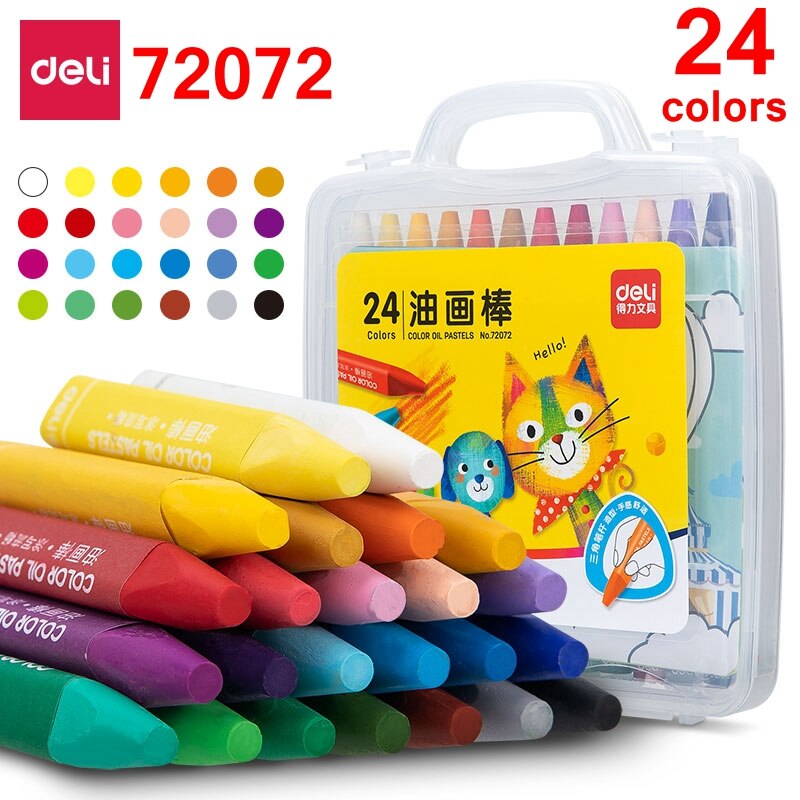 Deli plastic crayon wax crayon color painting stic... – Vicedeal