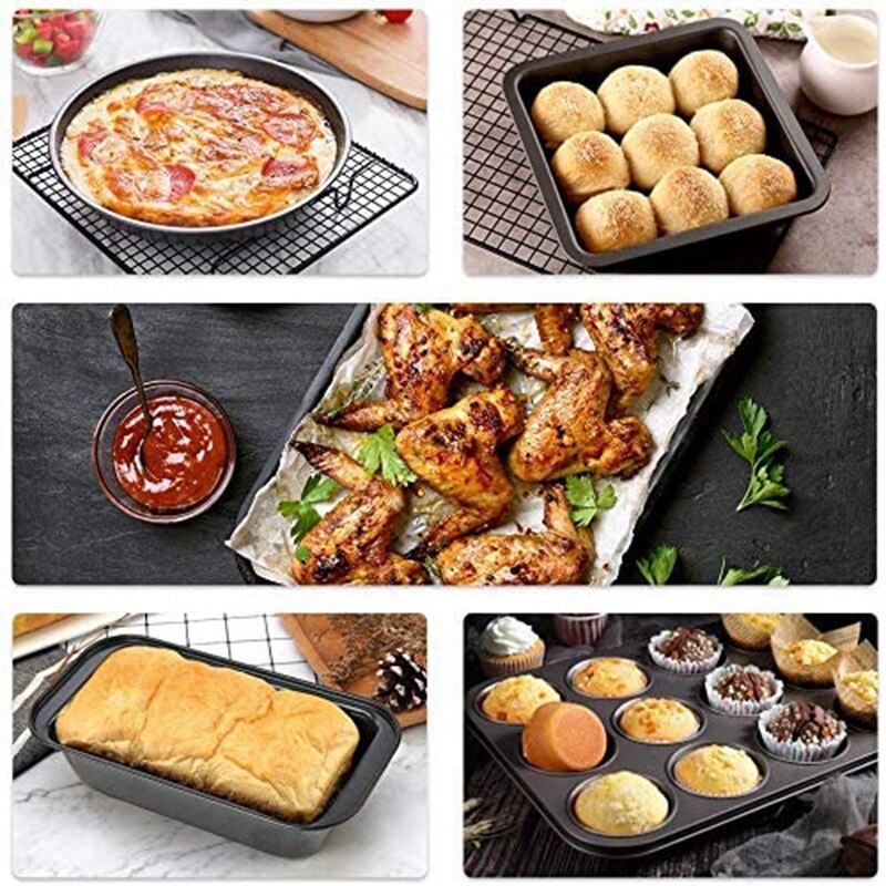 Cake Pan Set,5 Pcs Bakeware,Toast Pan,Square Cake ... – Grandado