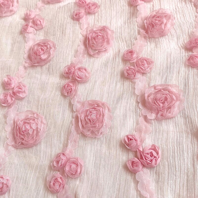 50*140CM Flower Embroidery Chiffon Fabric for Dres... – Grandado