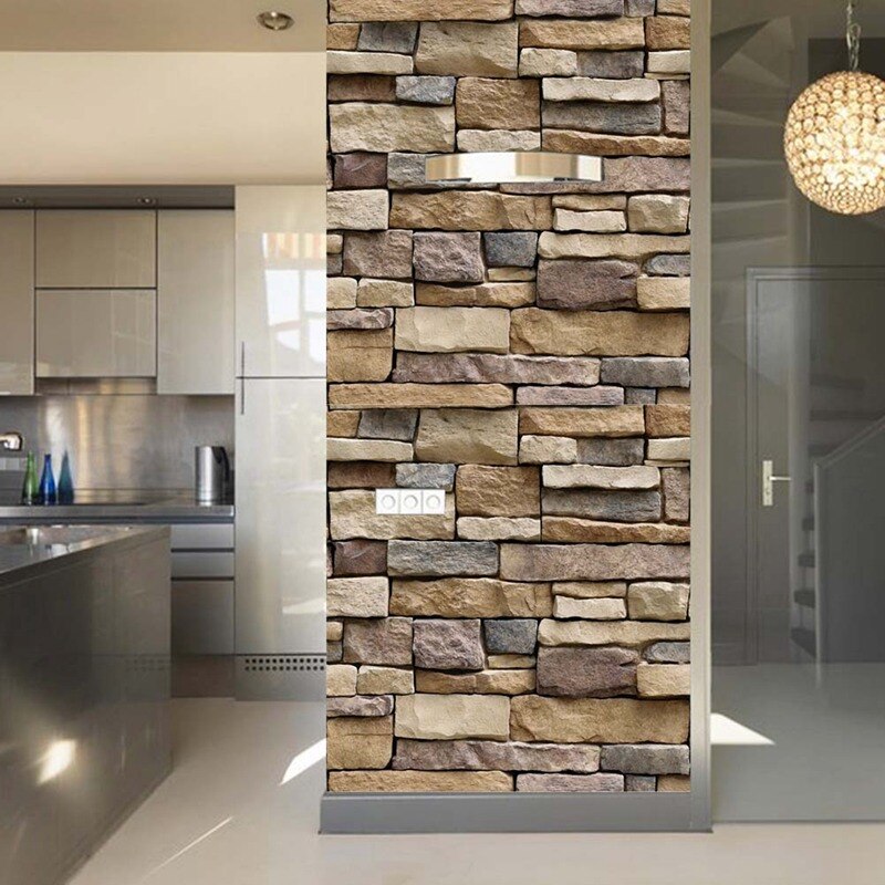 Brick Stone PVC Self Adhesive Wall Sticker Panel L... – Grandado