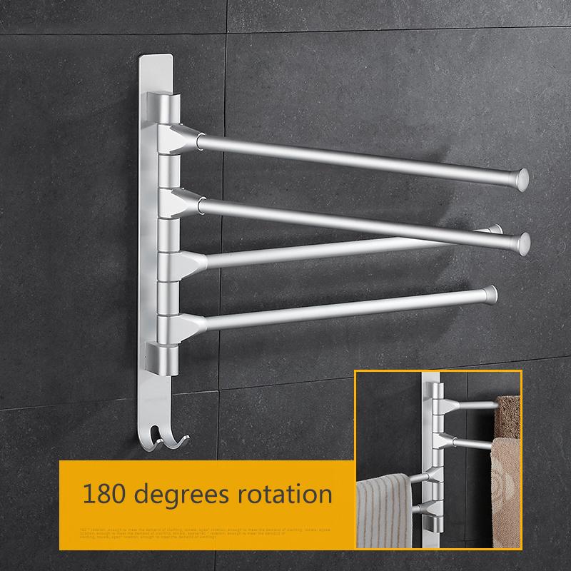Nail Free Towel Rack Multi Arms Towel Hanging with... – Grandado