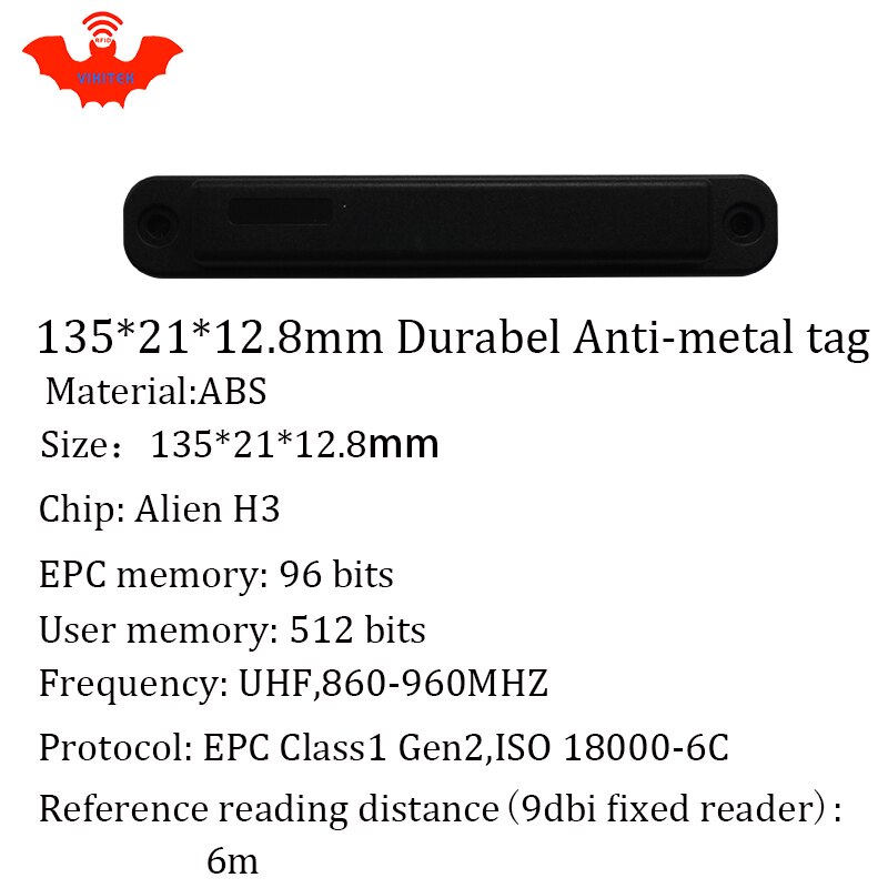 UHF RFID metal tag 915mhz 868mhz EPC H3 13.5*21*12.8mm 5pcs durable ABS ...