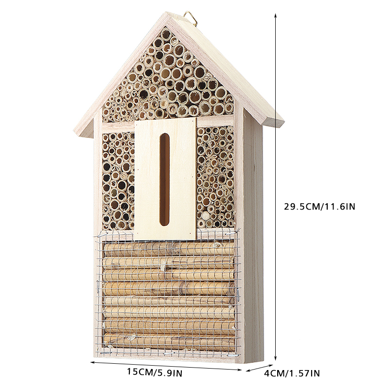 Insect Butterfly Bee Wooden House Natural Garden B... – Grandado