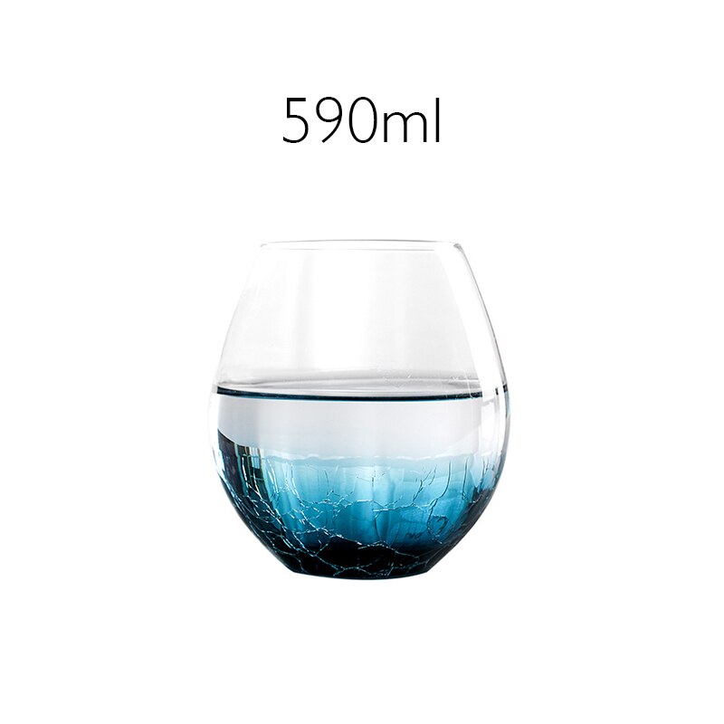 Lead-Free Crystal Glass Goblet Ice Crackle Red Win... – Grandado