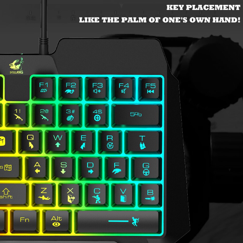 Wired One Handed Membrane Gaming Keyboard One Hand... – Grandado