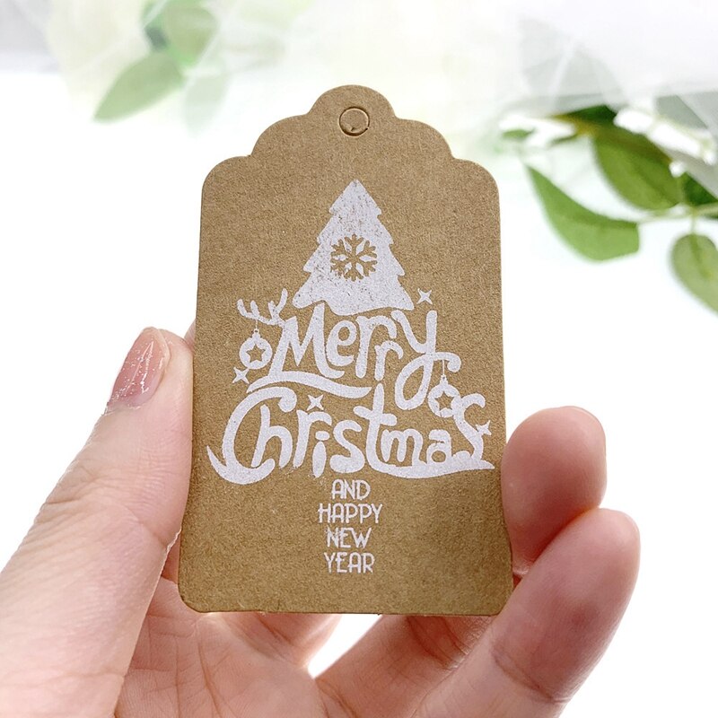 25Pcs Kraft Paper Christmas Tags Merry Christmas L... – Vicedeal