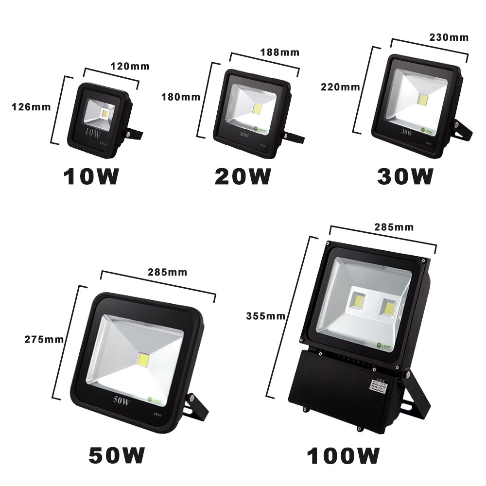 10W 20W 30W 50W 100W LED Flood Lights IP65 Waterpr... – Grandado