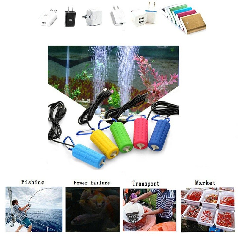 Fiske mini syrepump akvariefisk tank stum usb syre... – Vicedeal
