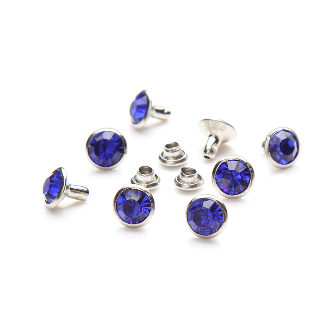 100Sets 6mm&8mm Sapphire Crystal Rhinestone Ri... – Grandado