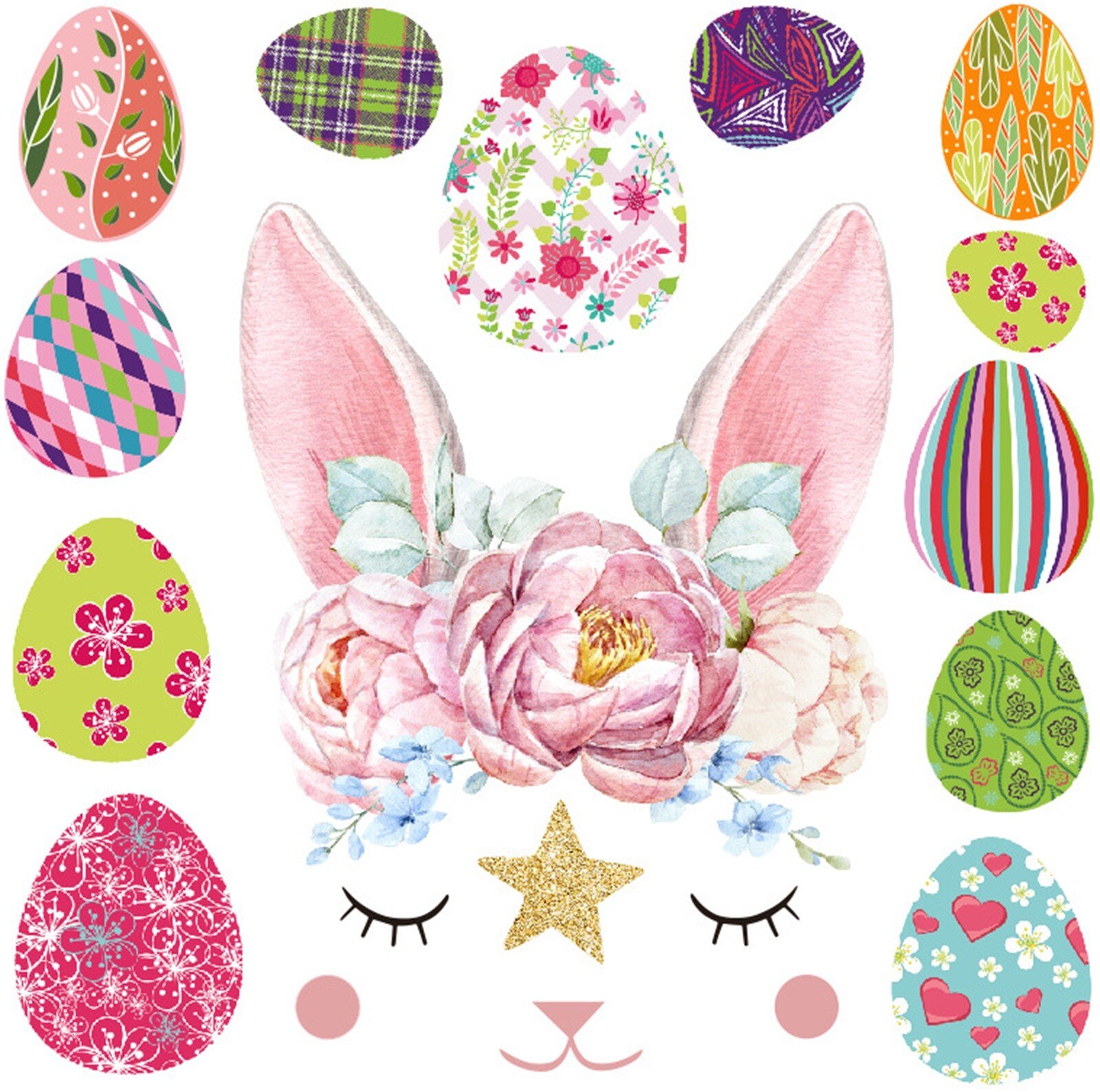 Easter Window Stickers Bunny Egg Stickers Decal Ha... – Grandado