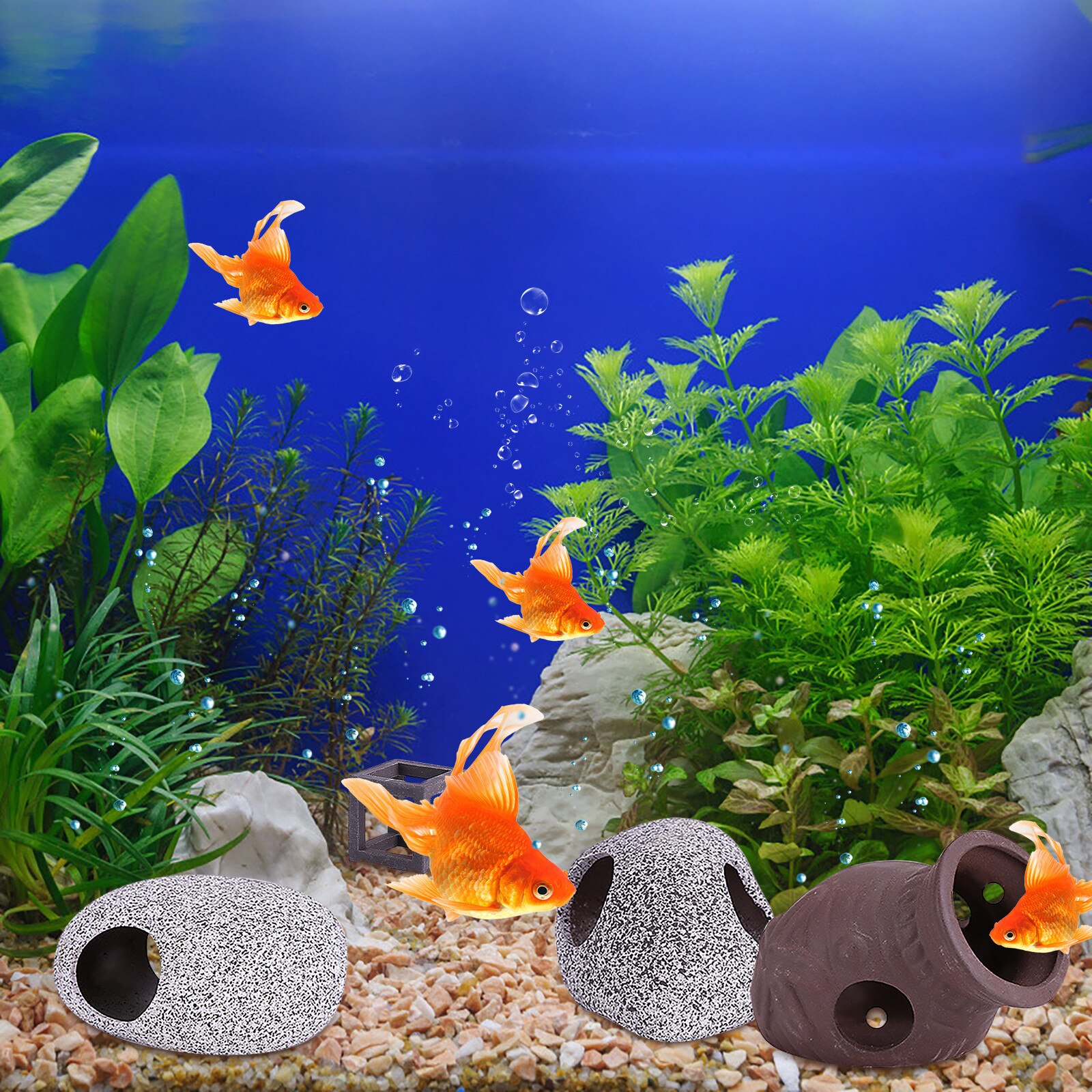 Fish Shrimp Breeding Marbles Ceramic Rock Cichlid ... – Vicedeal