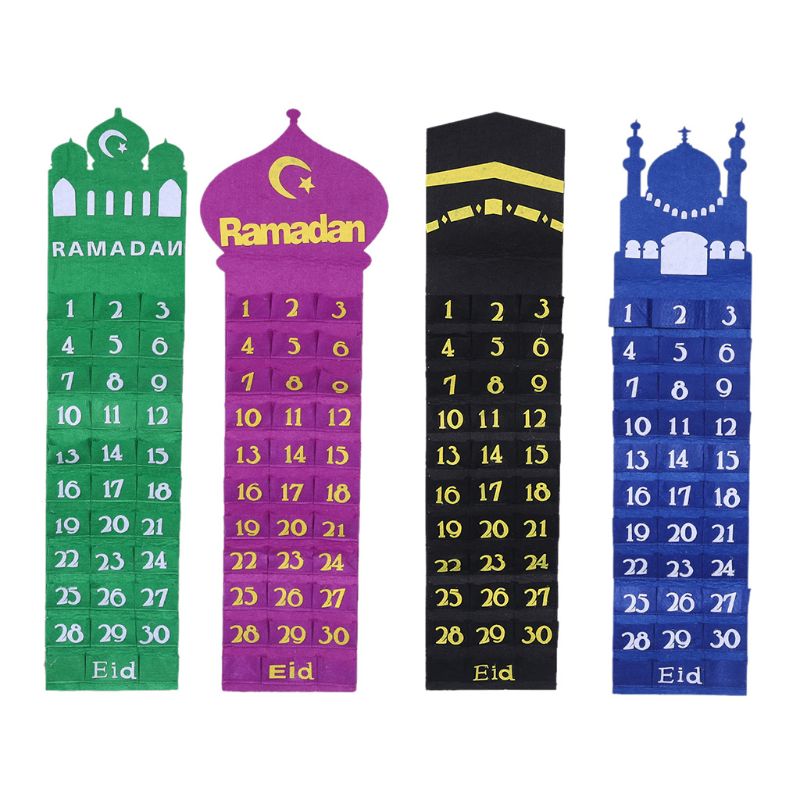 Felt Ramadan Eid Mubarak Wall Hanging Numbered Cou... – Grandado