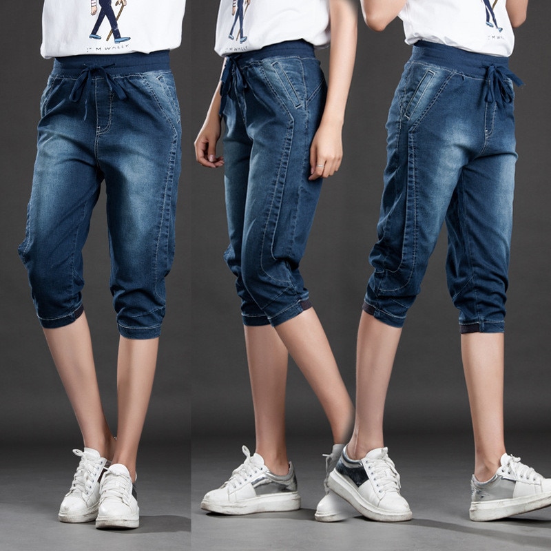 Plus Size 5XL Summer Stretch Jeans Woman Lace Up L... – Vicedeal