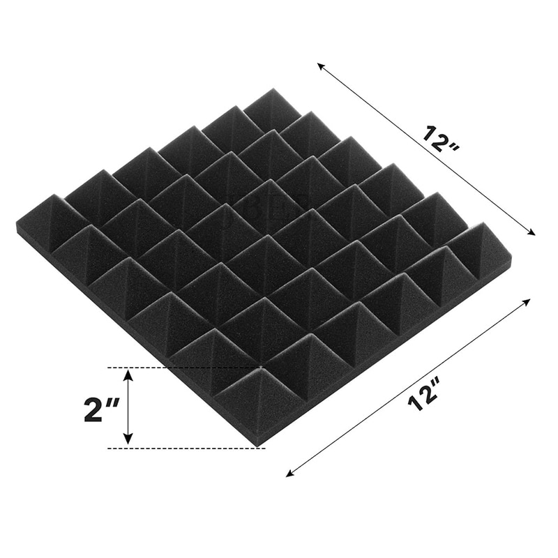 -6 Piece Charcoal Acoustic Panel Studio Foam Wedge... – Grandado