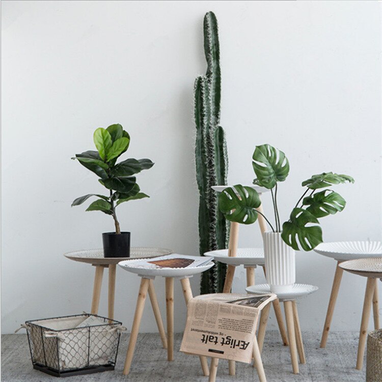 Round Nordic Wood Coffee Table Bed Sofa Side Table... – Grandado