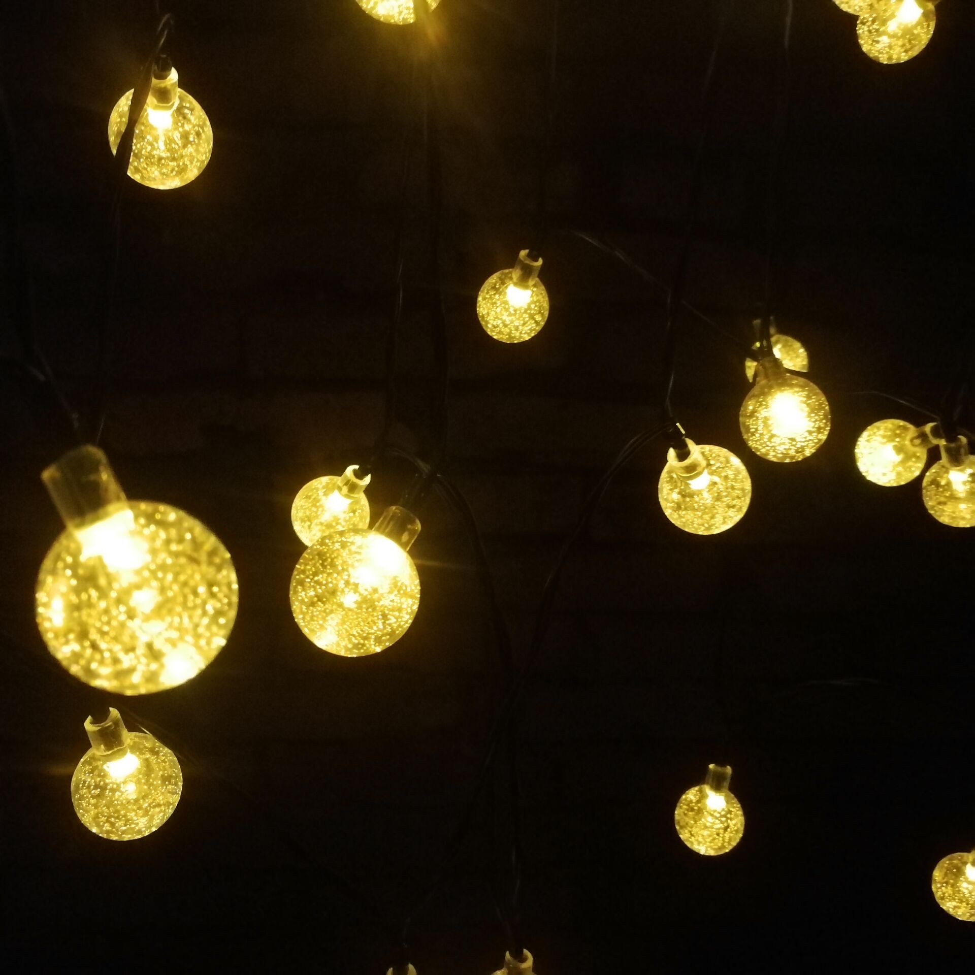 LED Fairy Lights Crystal Ball Garland Solar Garden... – Grandado