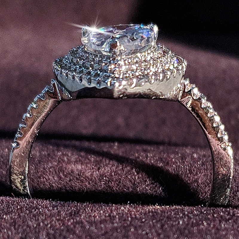 luxury pear solid 925 sterling silver engagement r... – Grandado