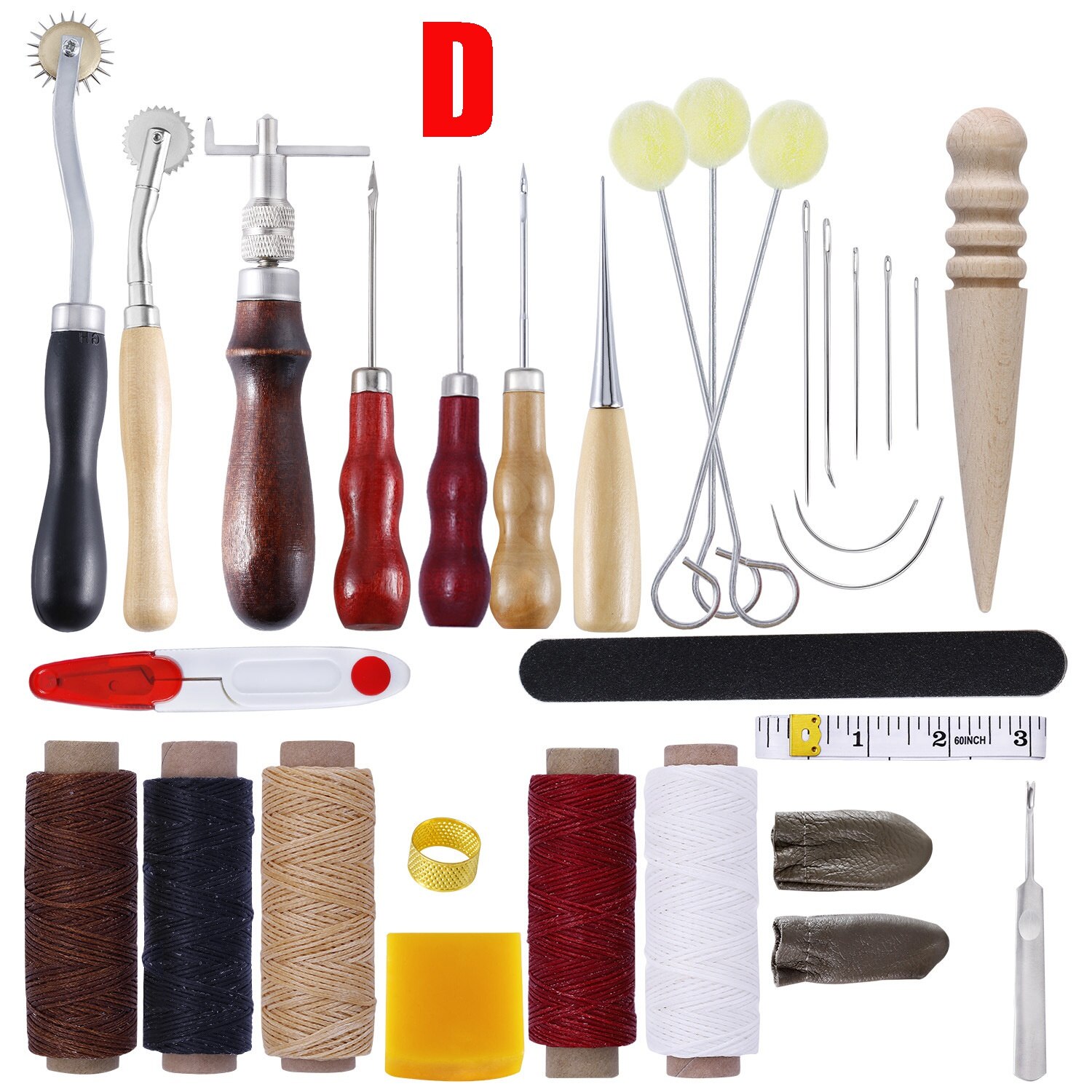 4 Types Leather Craft Tools Kit Hand Sewing Stitch... – Grandado