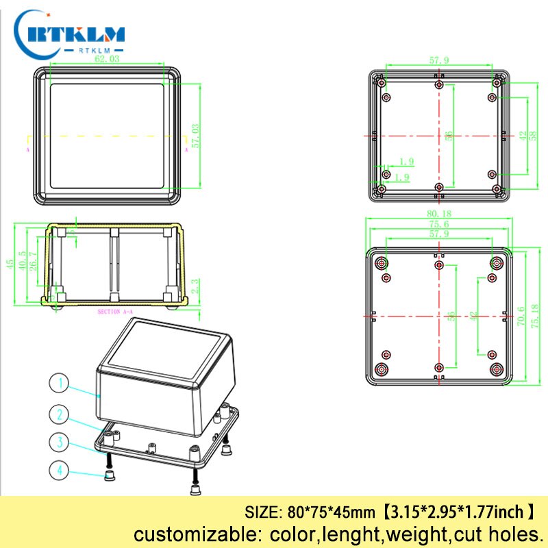 ABS plastic enclosure electric junction box diy pl... – Grandado
