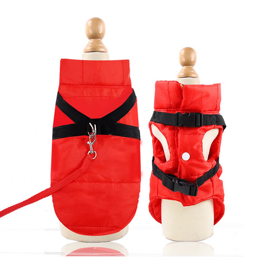 Dog Warm Jacket With Chest Harness Strap Puppy Cos... – Vicedeal