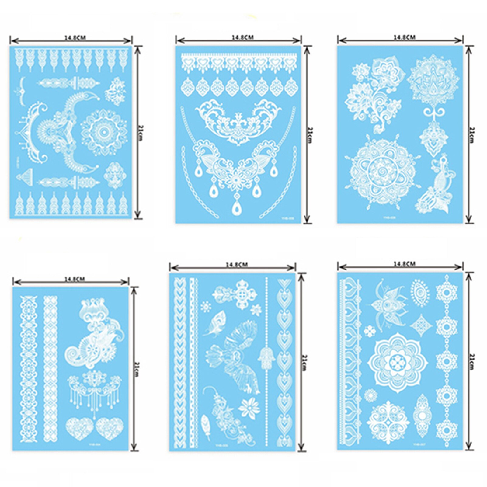6 Sheets Temporary Tattoo for Women Waterproof Bod... – Vicedeal