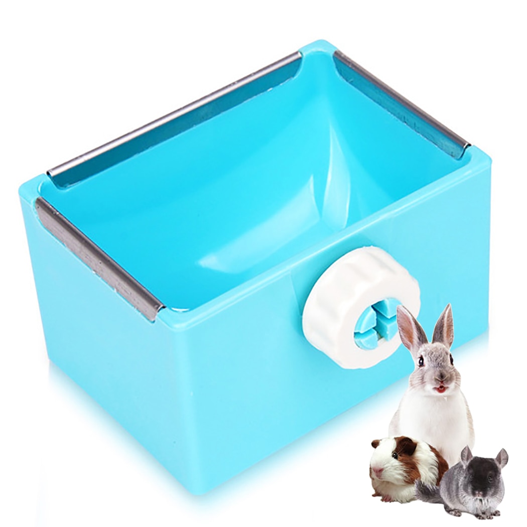 Pet Feeding Bowl Rectangle Plastic Fix Cage Food W... – Grandado