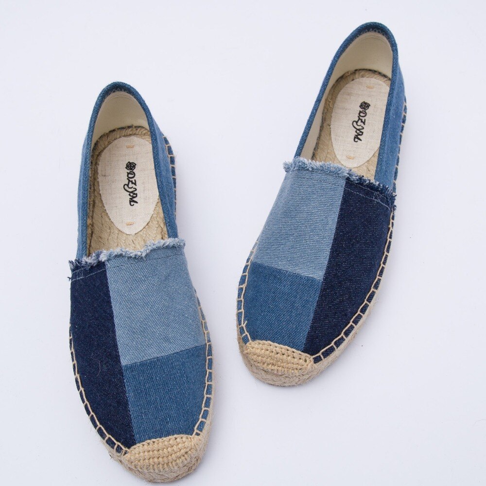 Women's denim cloth slip-on flats loafers brand he... – Grandado