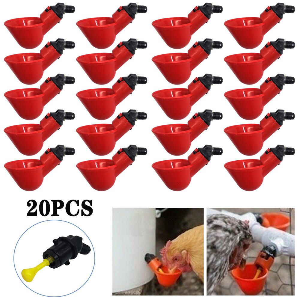 20 Pcs/Set Bird Coop Water Drinking Cups Feed Auto... – Grandado