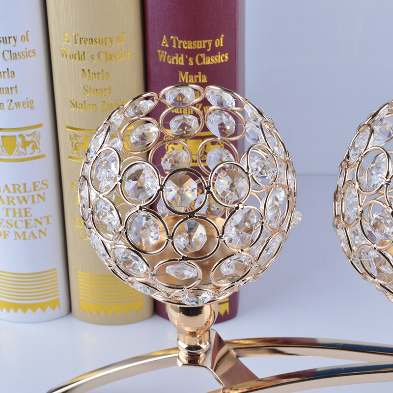 PEANDIM Gold Votive Crystal Candle Holder Arch Bri... – Grandado