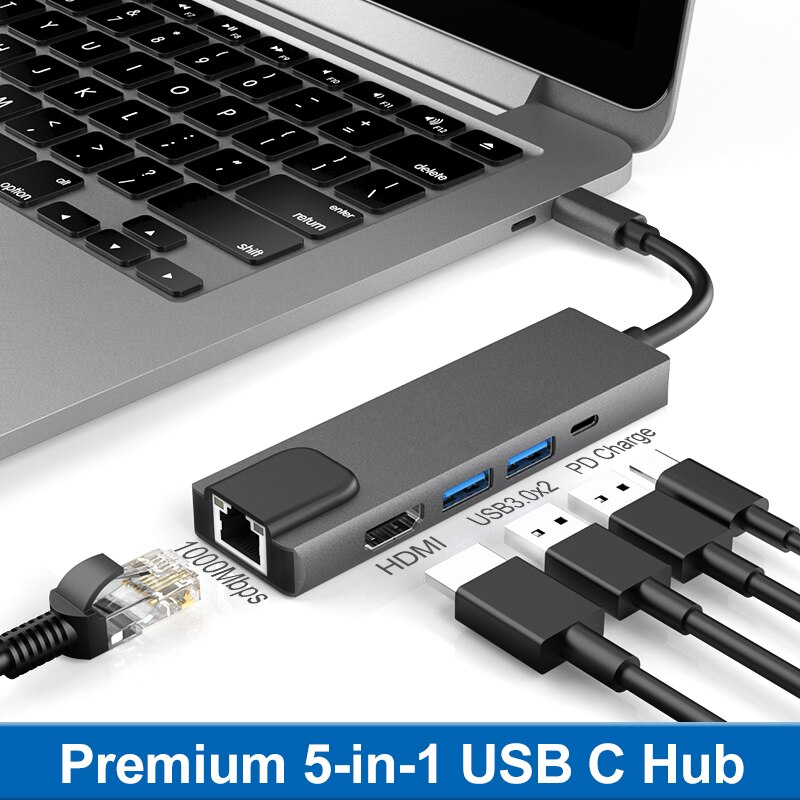 Adaptador multipuerto Hub USB C 5 en 1 con puerto ... – Grandado