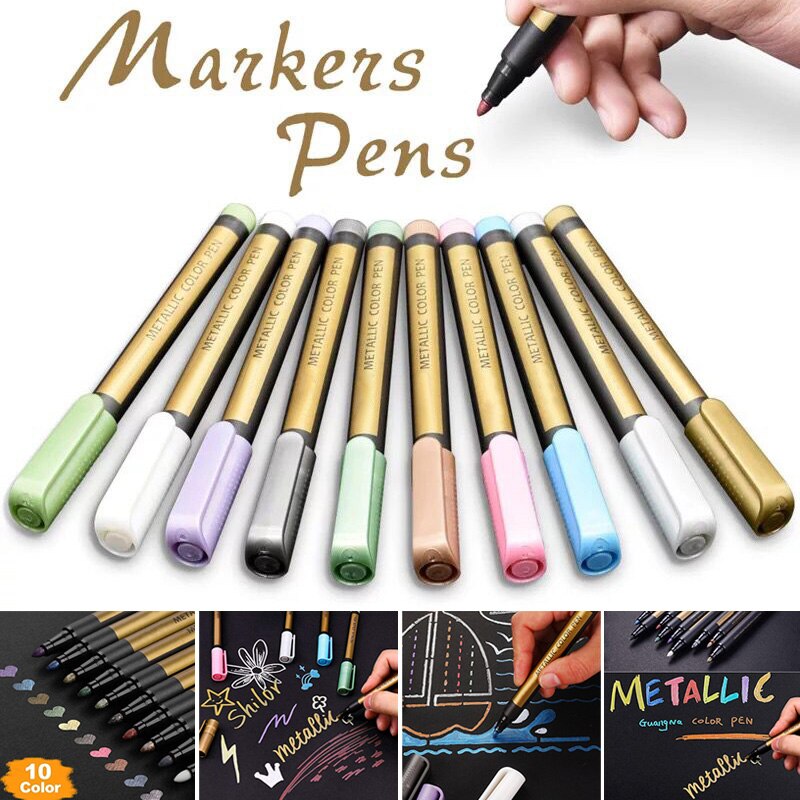 10 Pcs Waterproof Paint Marker Pen Safe Portable G... – Grandado