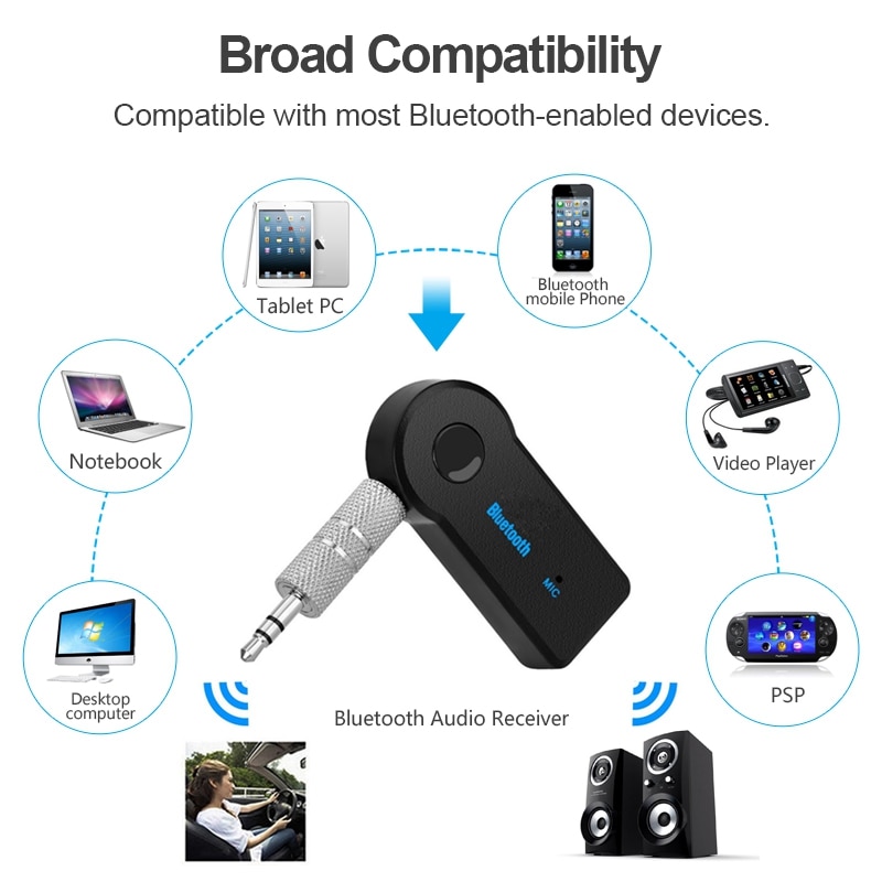 3.5mm Jack Auto AUX Bluetooth Ontvanger Hand-free ... – Vicedeal