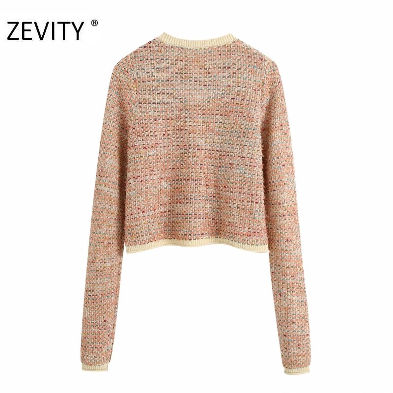 ZEVITY women o neck patchwork knitting sweater coa... – Grandado