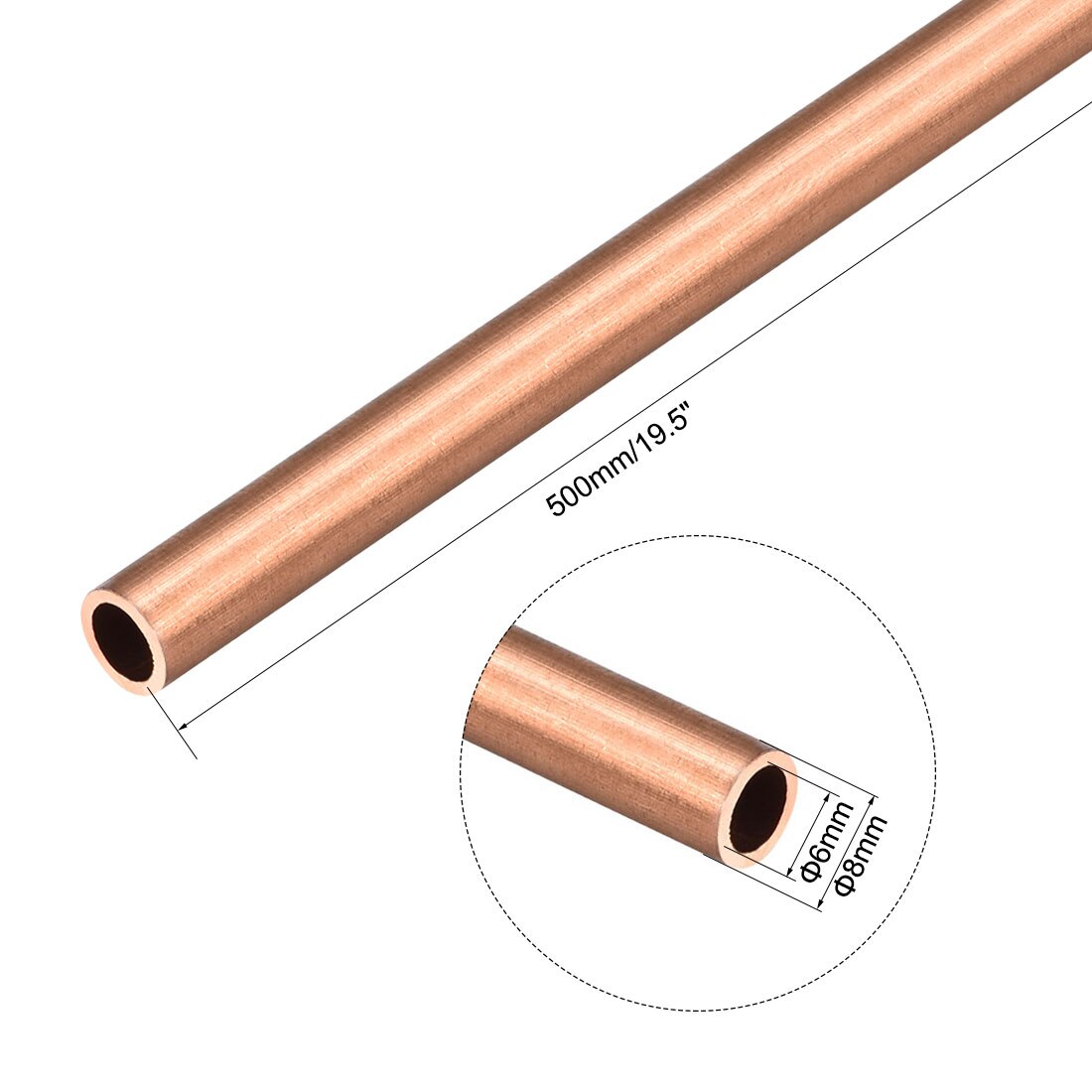 uxcell 2Pcs Copper Round Tube Pipe 8mm Outside Dia... – Grandado