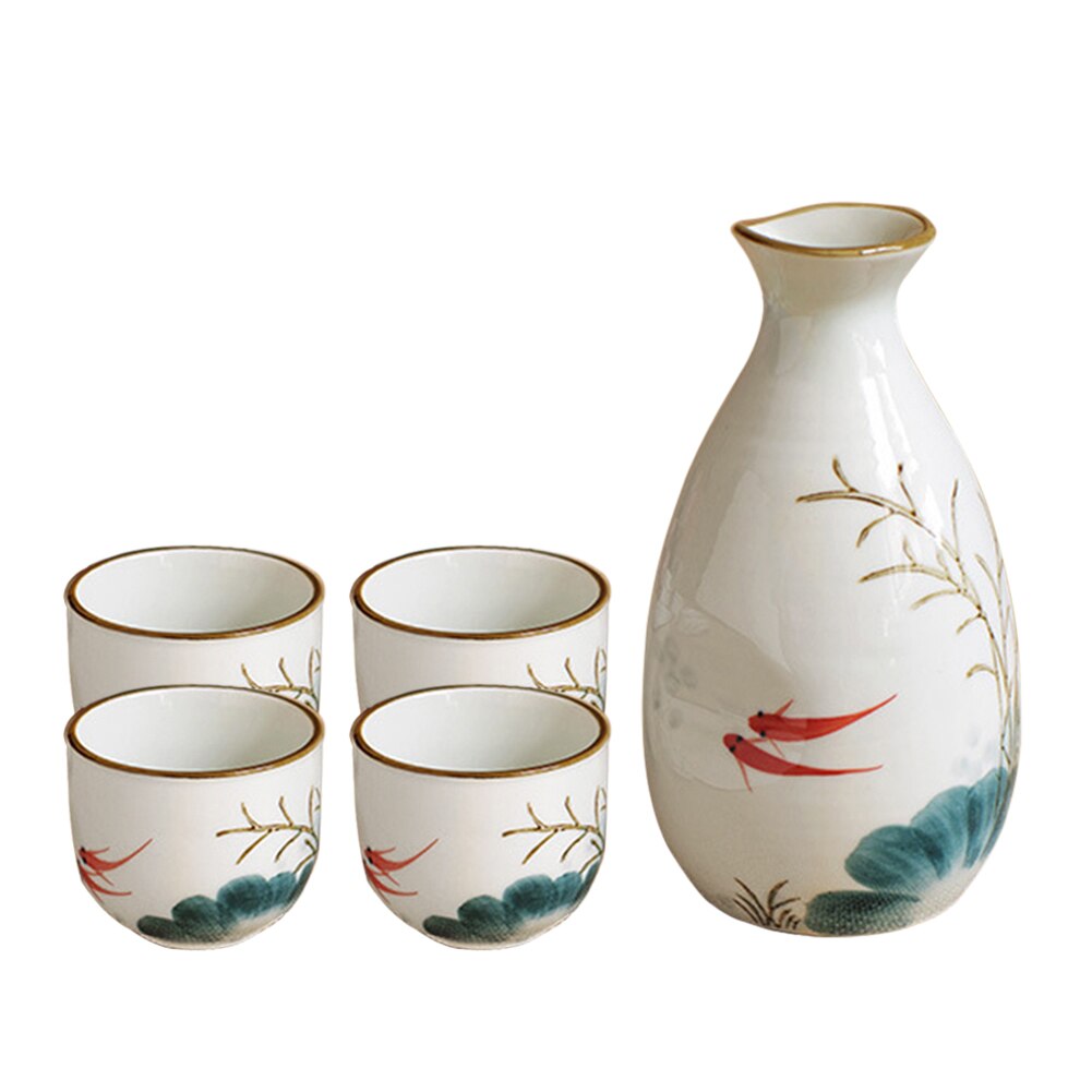 Japanese Sake Set with Four Mugs Traditional Ceram... – Grandado