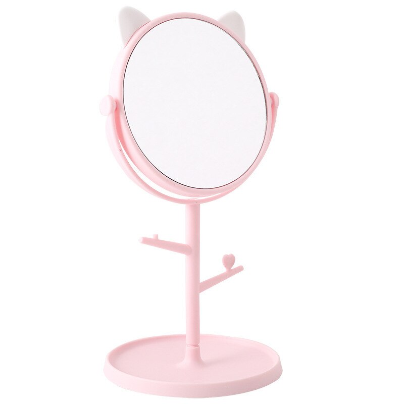 Cute Cat Ear Makeup Mirror With Jewelry Holder 360... – Vicedeal