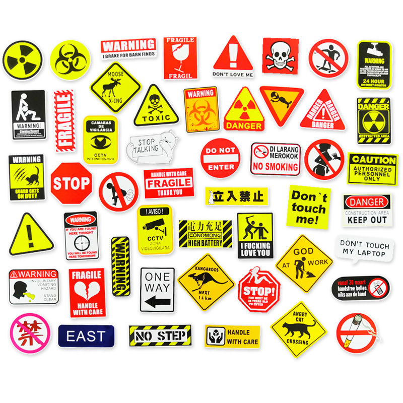 50 Pcs Warning Stickers For Private Space Resident... – Grandado